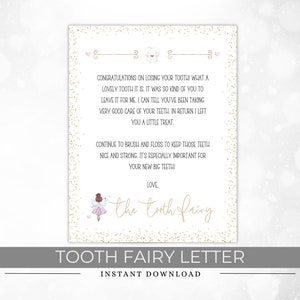 Tooth Fairy Letter, Printable Tooth Fairy Note, Letter From the Tooth ...