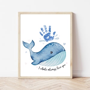 Valentine's Day Handprint Art, I Whale Always Love You, Valentine ...