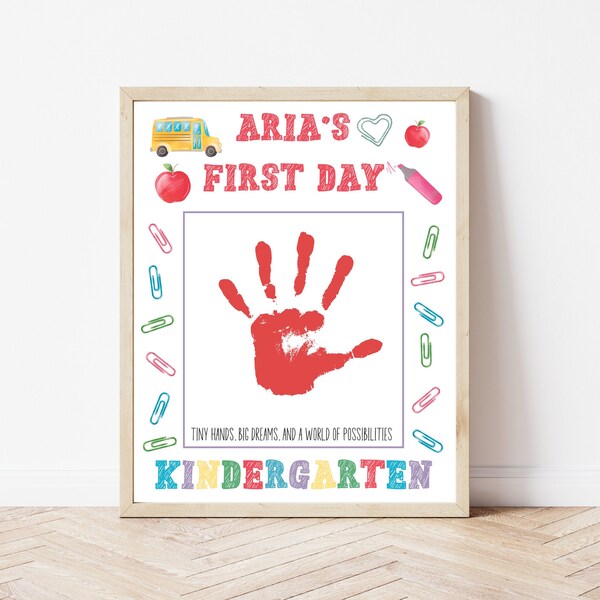 First Day of School Handprint - Etsy