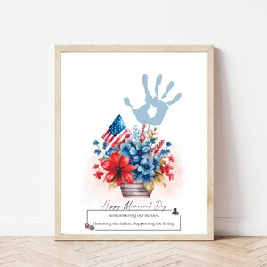 Memorial Day Handprint Art Craft for Kids, Preschool Activity for ...