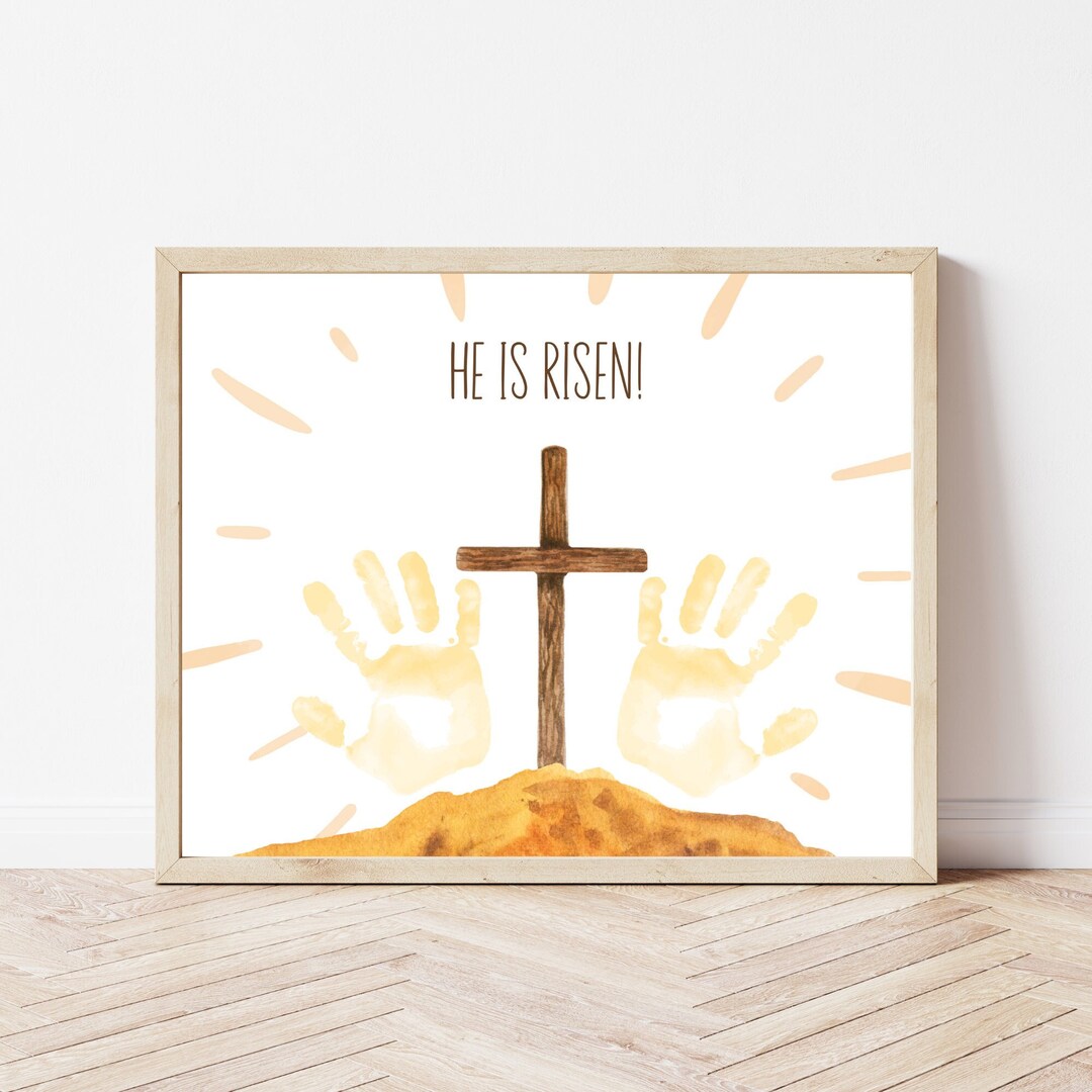 He is Risen Easter Handprint Art, Easter Handprint, Religious Handprint ...