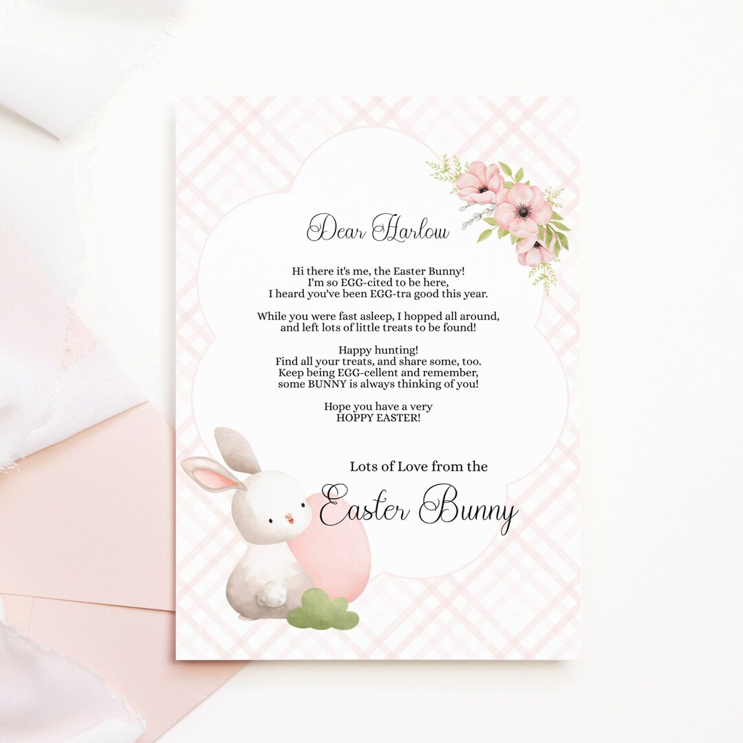 EDITABLE Letter From the Easter Bunny, Easter Bunny Letter ...