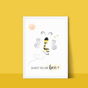 Sweet as Can Bee Footprint Craft, Handprint Footprint Art for Babies ...