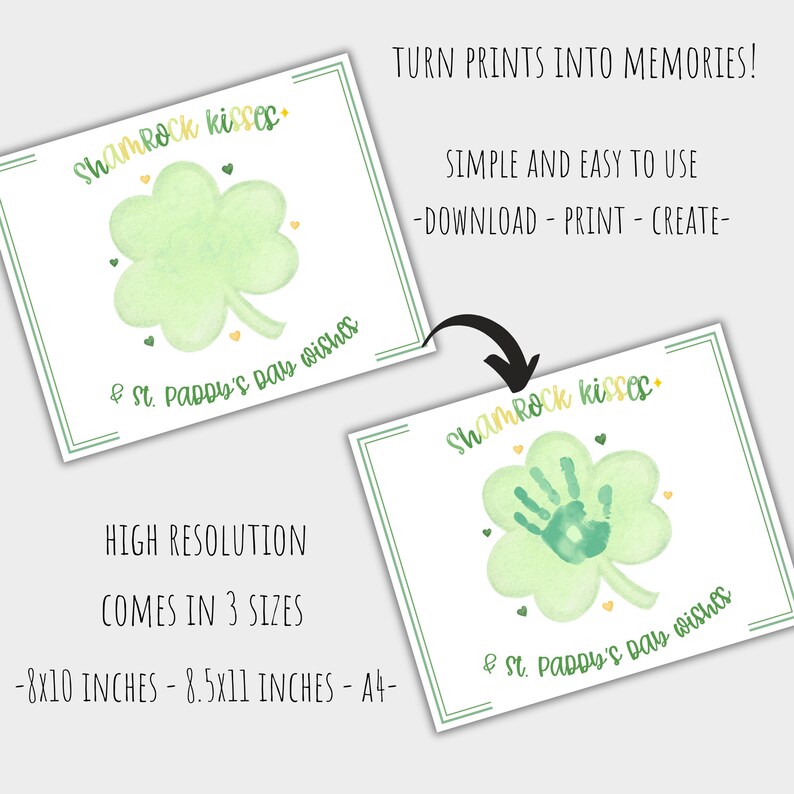 Shamrock Handprint Art, St Patricks Day Handprint Craft for Baby ...