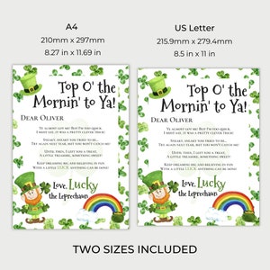 Leprechaun Letter, Editable Letter From Leprechaun, Leprechaun Trap, St ...