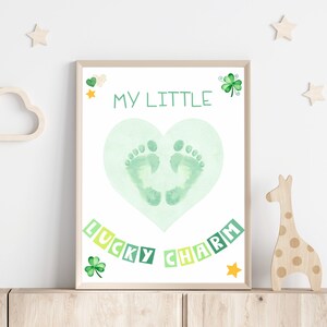 St Patricks Day Footprint Handprint Art, Footprint Craft, Handprint ...