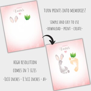 Hoppy Easter Footprint Art, Easter Handprint Art for Babies Toddlers ...