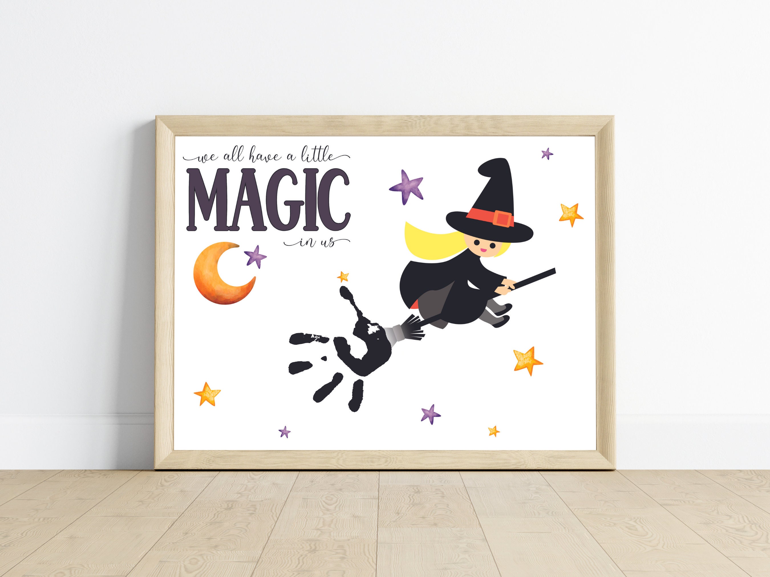 Witch Halloween Handprint Art Fall Handprint Craft for Kids - Etsy