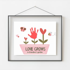 Grandmas Garden Handprint Art, Valentine's Day Handprint Art, Mothers ...
