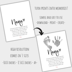 Nana Handprint Poem, Mother's Day Handprint Art, Valentines Handprint ...