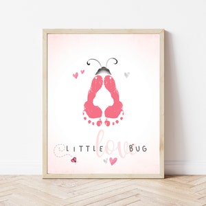 Love Bug Handprint Art, Valentine's Day Handprint Art, Baby Footprint ...
