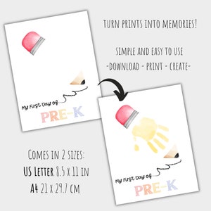 Pre-k Handprint Craft, First Day of Pre-k, Back to School Craft, Pre-k ...