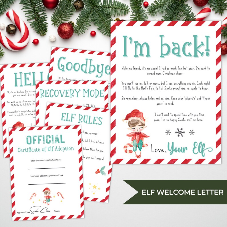Elf Return Letter, Christmas Elf Welcome Letter, Elf Arrival Letter ...