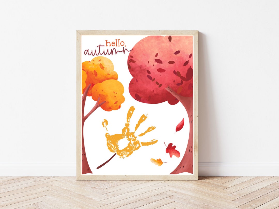 Hello Autumn, Fall Handprint Art Craft for Babies Toddlers Kids ...