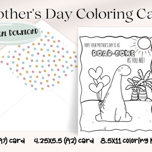 Printable DIY Mother's Day Card, Colorable Card for Mom, DIY Birthday ...