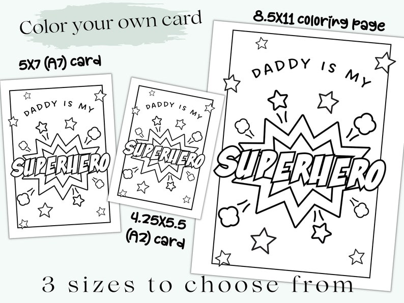 Printable DIY Father's Day Card Coloring Card for Dad From Kids Father ...