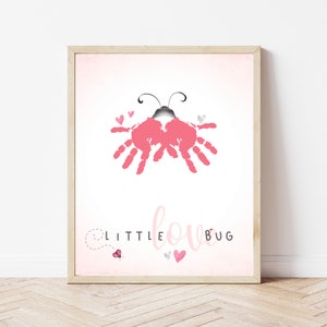 Love Bug Handprint Art, Valentine's Day Handprint Art, Baby Footprint ...