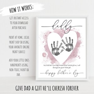 Father's Day Handprint Art, Daddy's Little Girl, DIY Fathers Day Gift ...