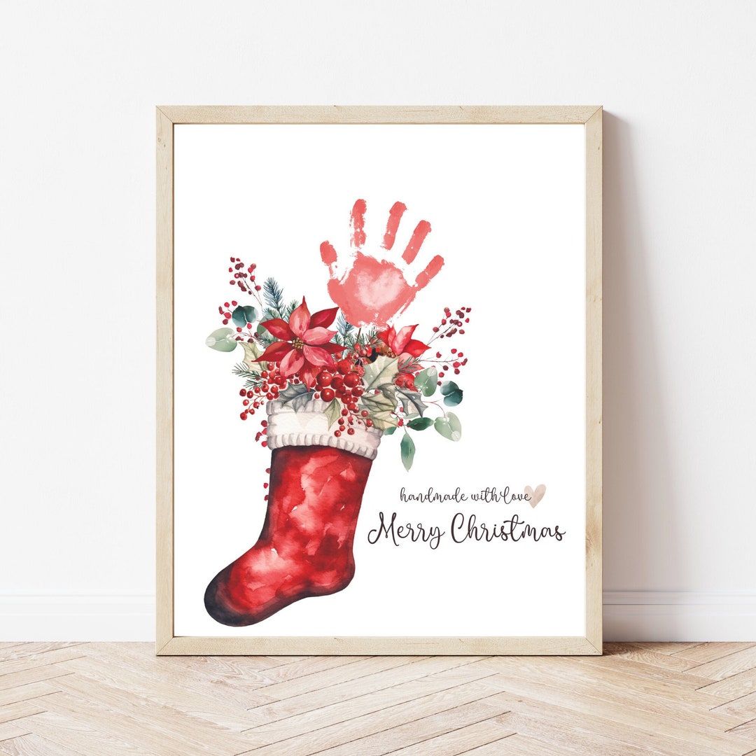 Christmas Handprint Art, Holiday Handprint Craft, My First Christmas ...