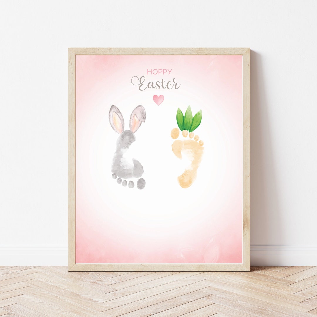 Hoppy Easter Footprint Art, Easter Handprint Art for Babies Toddlers ...