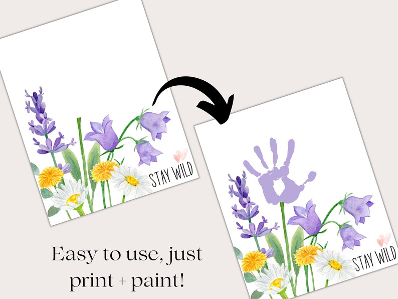 Flower Handprint Art Wildflower Handprint Craft for Kids DIY Wall Art ...