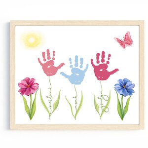 Personalized Flower Handprint Art, Spring Toddler Craft, Gift for Mom ...