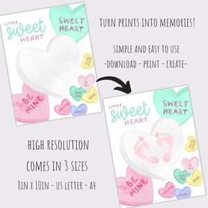 Sweetheart Valentine's Day Handprint Art, Footprint Craft for Babies ...
