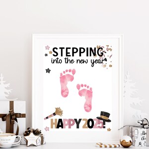 New Year Footprint Keepsake, Handprint Art, New Years 2025, Holiday ...
