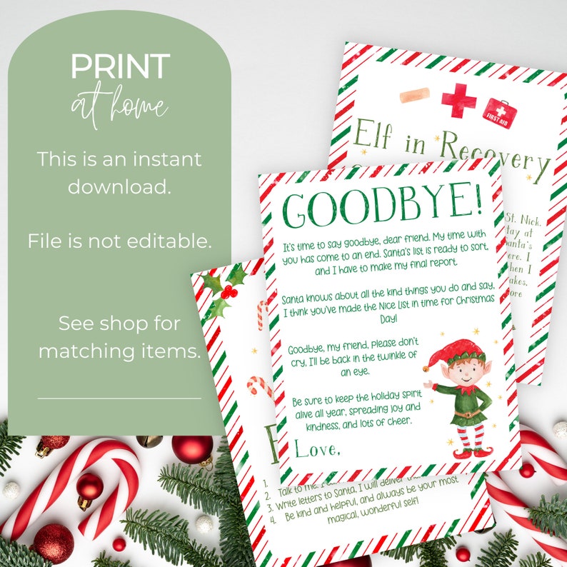 Elf Goodbye Letter, Christmas Elf Farewell Letter, Kids Christmas Fun ...