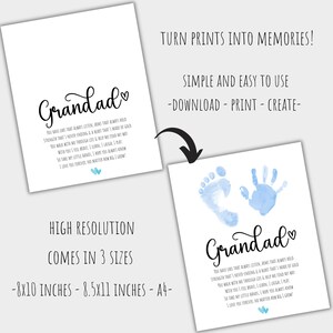 Grandad Handprint Poem, Father's Day Handprint Art, Valentines ...