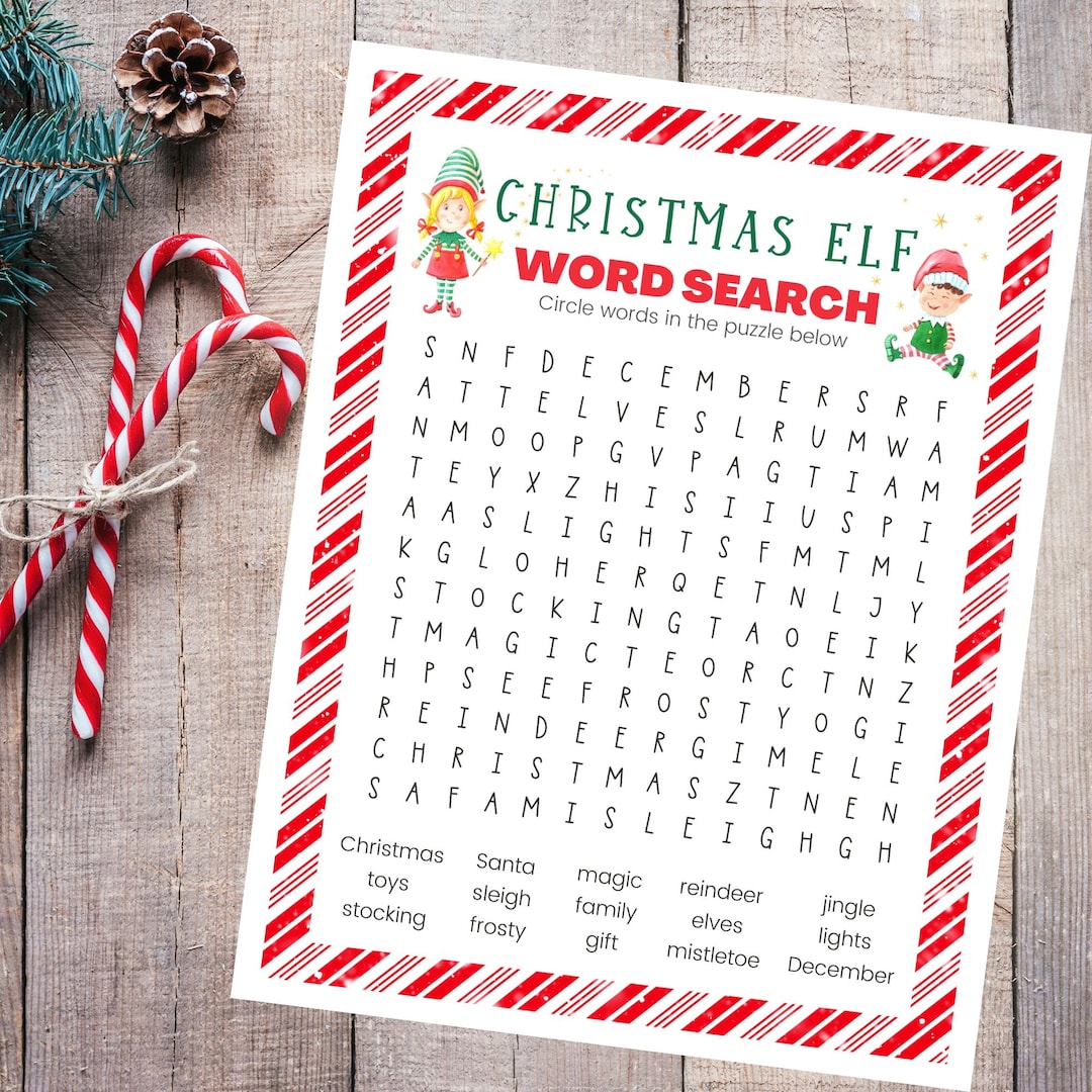 Christmas Word Search, Christmas Games, Elf Kit Printable, Elf ...