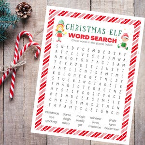 Christmas Word Search, Christmas Games, Elf Kit Printable, Elf ...
