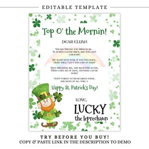 Leprechaun Letter, Editable Letter From Leprechaun, Mini Leprechaun ...