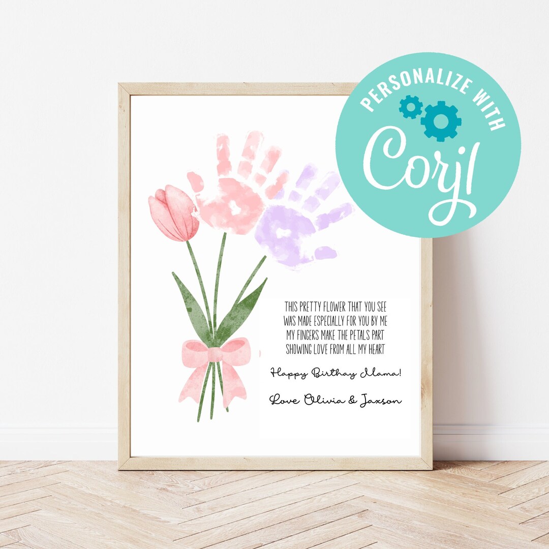Handprint Art, Mothers Day Handprint, Valentine Handprint, Editable ...