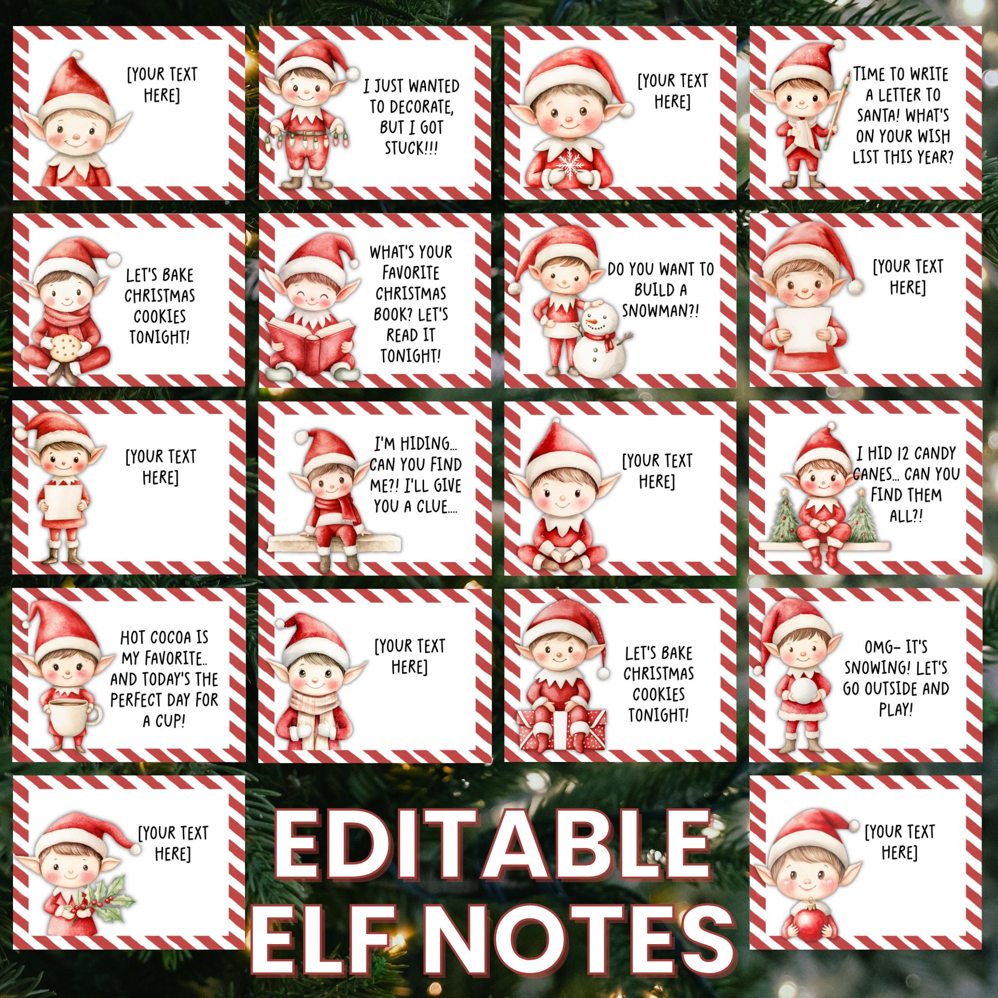 Editable Elf Notes: Printable Elf Notes, Funny Elf Notes, Christmas Elf ...