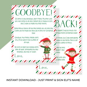 Elf Goodbye Letter, Christmas Elf Farewell Letter, Kids Christmas Fun ...