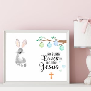 Religious Easter Footprint Art, Bunny Footprint, Easter Handprint Craft ...