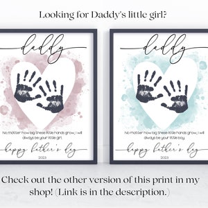 Father's Day Handprint Art, Daddy's Little Boy, DIY Fathers Day Gift ...