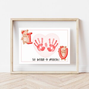 Teddy Bear Valentine, Valentine Handprint, Handprint Art, Footprint ...