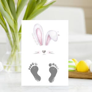 Easter Footprint Art, Bunny Footprint, Easter Handprint Art, Infant ...