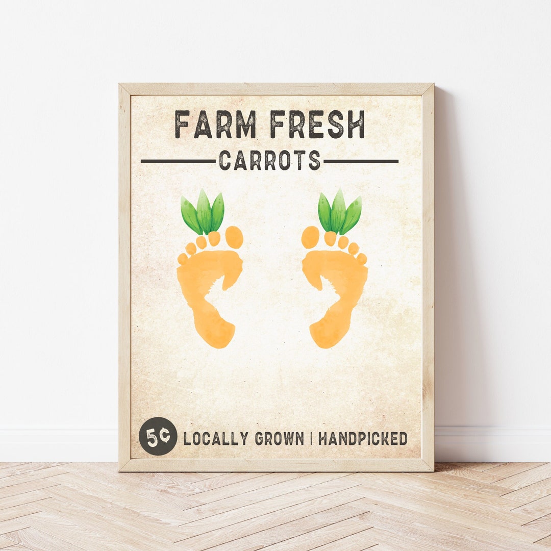 Easter Footprint Art, Carrot Footprint, Easter Handprint Craft, Baby ...