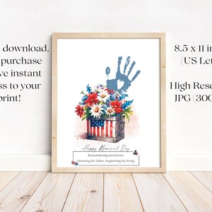 Memorial Day Handprint Art Craft for Kids, Preschool Activity for ...