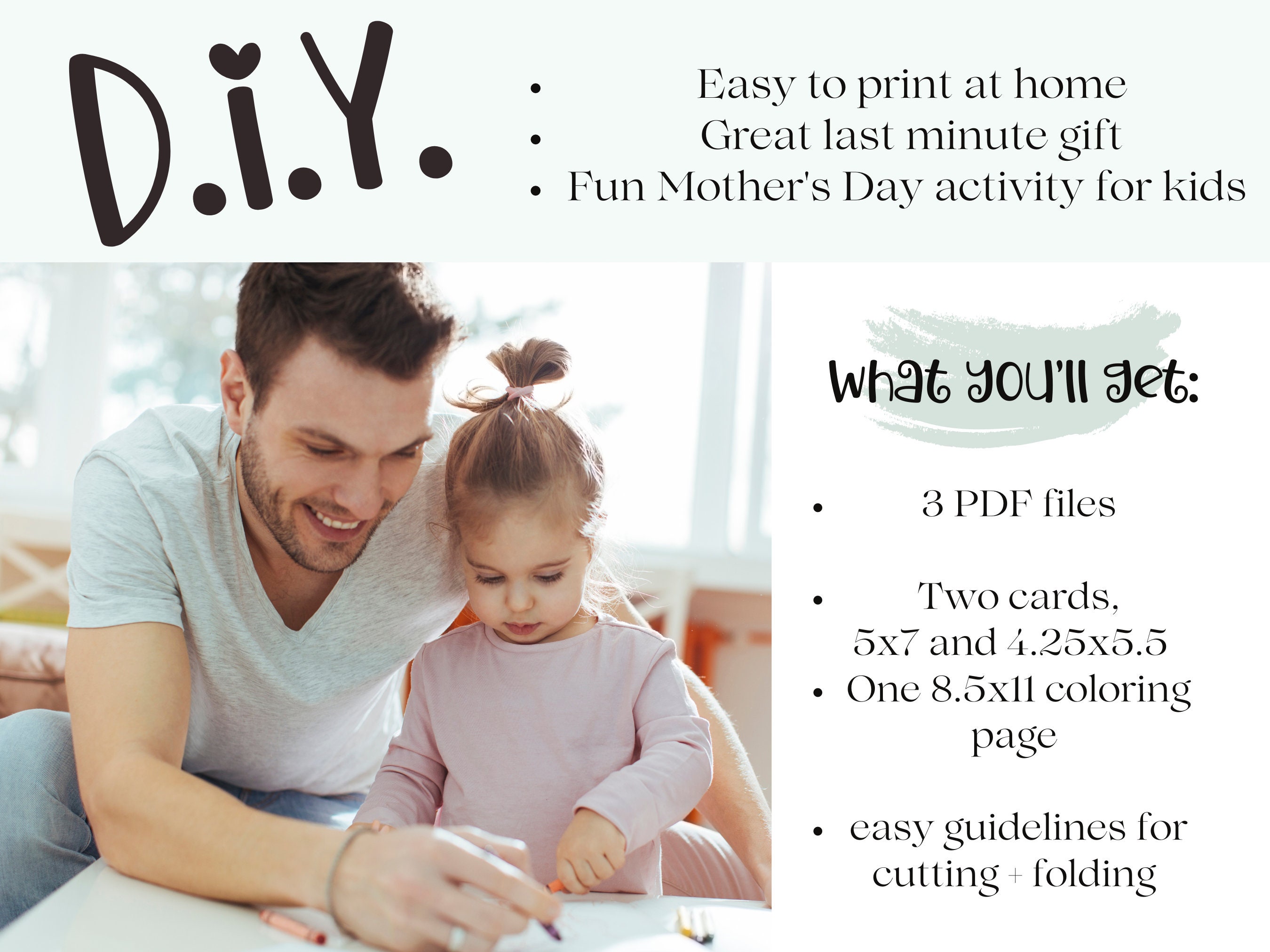 Printable DIY Father's Day Card Coloring Card for Dad From - Etsy