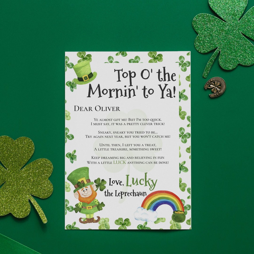 Leprechaun Letter, Editable Letter From Leprechaun, Leprechaun Trap, St ...