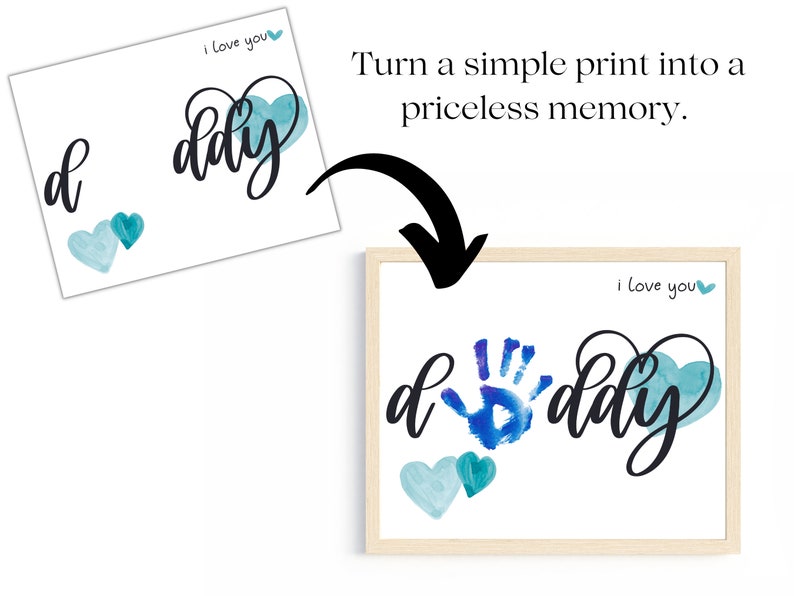 Handprint Art Printable Craft for Kids DIY Gift for Dad - Etsy