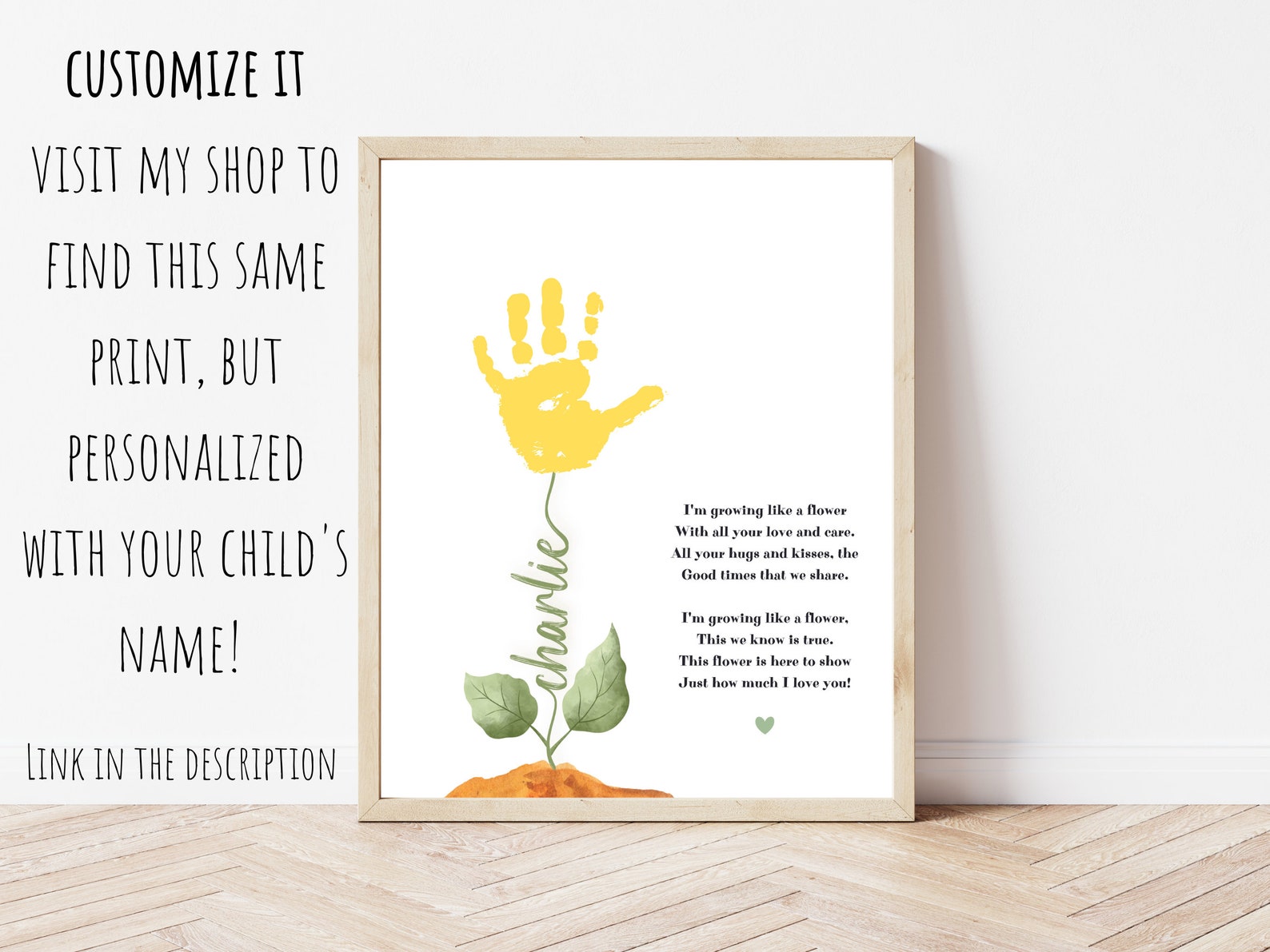 Flower Handprint Art Craft, Growing Like A Flower Poem, Mother's Day ...
