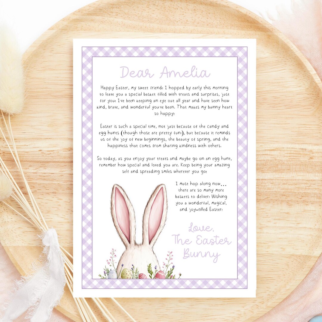 Editable Letter From the Easter Bunny, Printable Easter Bunny Letter ...