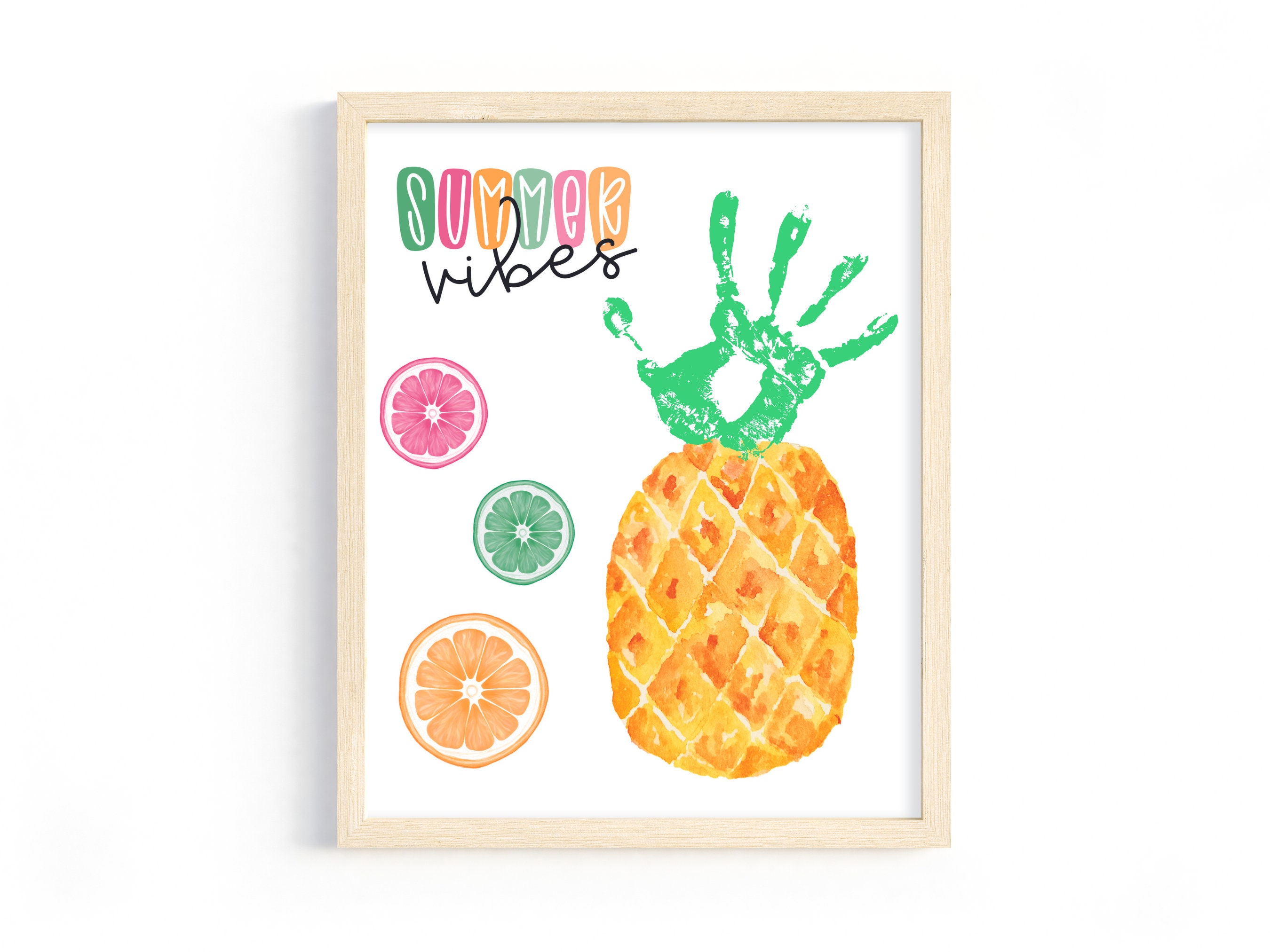 Summer Handprint Craft: Summer Vibes Pineapple Handprint Art - Etsy