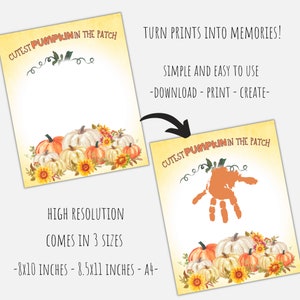 Fall Handprint Craft, Handprint Art for Halloween Thanksgiving ...