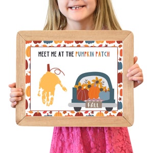 Fall Handprint Craft, Halloween Pumpkin Handprint Art, Thanksgiving ...
